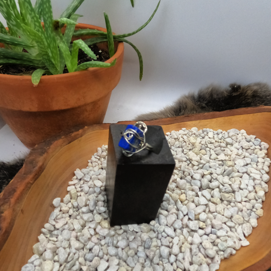 Copper Aqua Aura Quartz Ankh Ring - Aboriginal Bling Blam