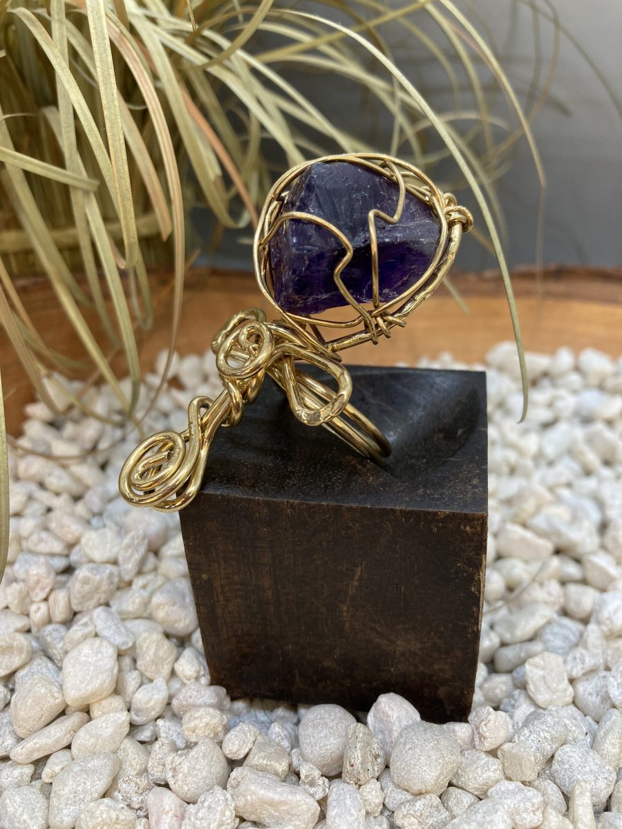 Brass Amethyst Ankh Deluxe Set - Aboriginal Bling Blam