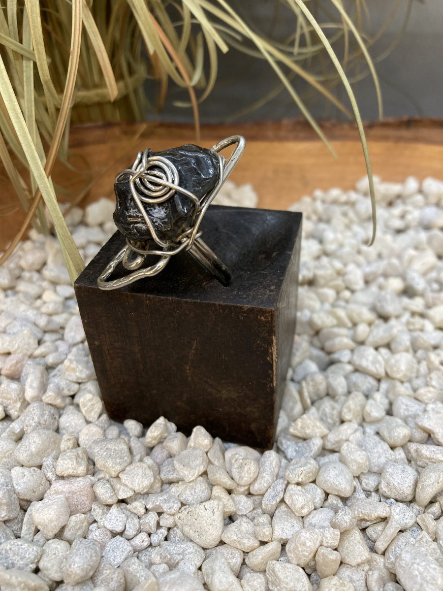 Nickel Apache Tear Ring - Aboriginal Bling Blam